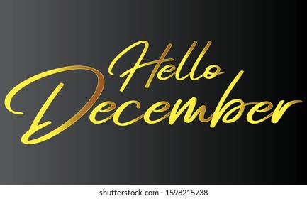Hello December Handwritten Lettering Vector Background Stock Vector ...