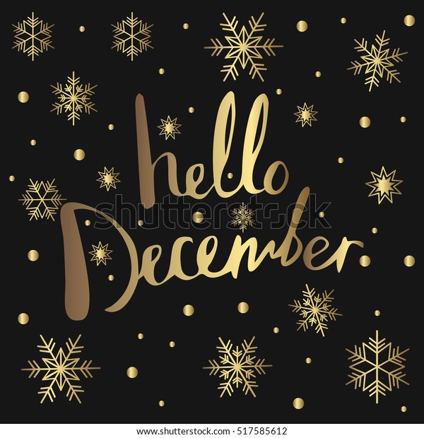 Hello December Print Design Stock Vector (Royalty Free) 517585612 ...