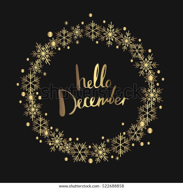 Hello December Print Design Stock Vector (Royalty Free) 522688858