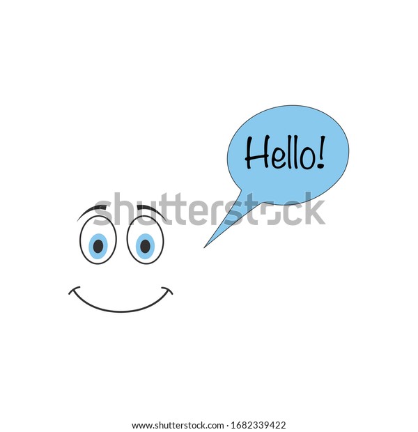 Hello Emoji Vector Icon On White Stock Vector (Royalty Free) 1682339422 ...