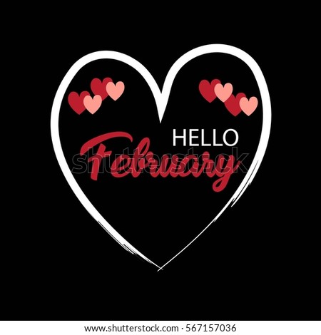 Hello February Lettering Stock Vector (Royalty Free) 567157036 ...