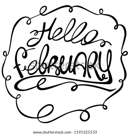 Hello February Text On White Background Stock Vector (Royalty Free ...