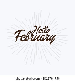 Hello February Vector Hand Written Text Stock Vector (Royalty Free ...