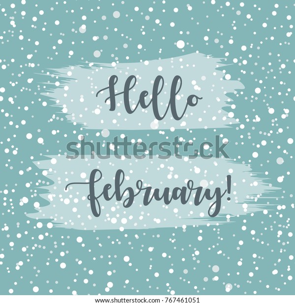 Hello February Winter Vector Illustration Hand Stock Vector (Royalty ...