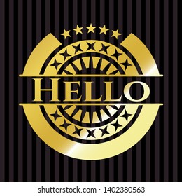 Hello Gold Shiny Badge Vector Illustration Stock Vector (Royalty Free ...