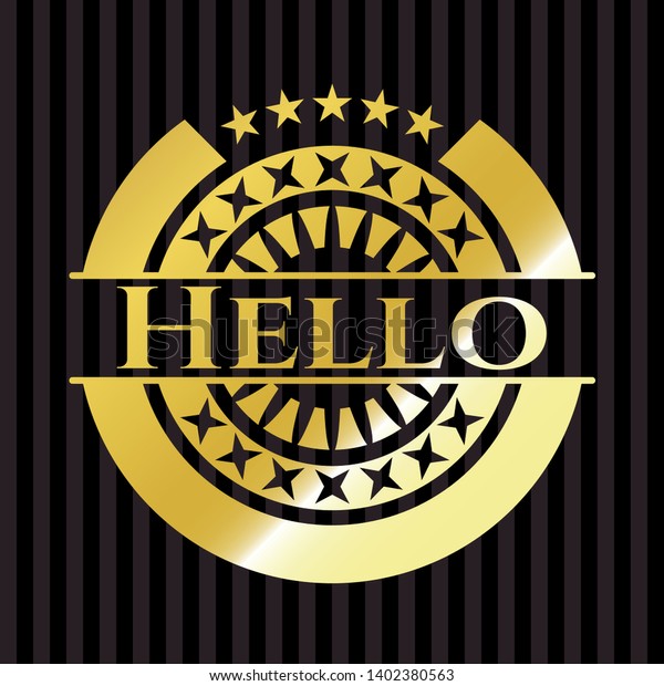 Hello Gold Shiny Badge Vector Illustration Stock Vector (Royalty Free ...