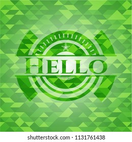 Hello Green Emblem Triangle Mosaic Background Stock Vector (Royalty ...