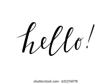 Hello Hand Drawn Calligraphy Brush Pen Stock Vector (Royalty Free ...