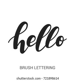 Hello Hand Drawn Lettering Modern Brush Stock Vector (Royalty Free ...