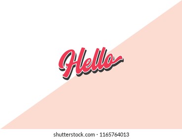 Hello Hand Lettering Modern Calligraphy Hello Stock Vector (Royalty ...