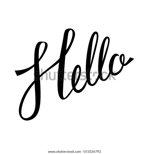 Hello Hand Lettering Modern Calligraphy Hello Stock Vector (Royalty ...