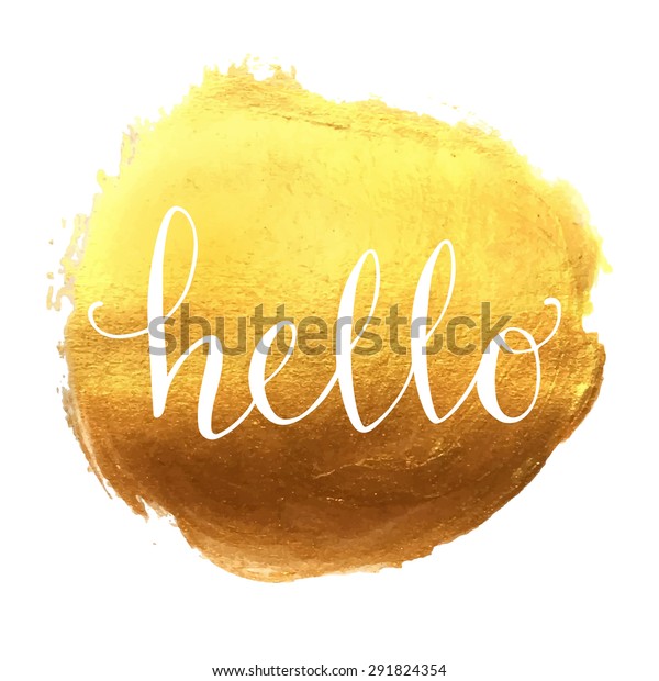 Hello Hand Lettering On Splash Hand: เวกเตอร์สต็อก (ปลอดค่าลิขสิทธิ์ ...