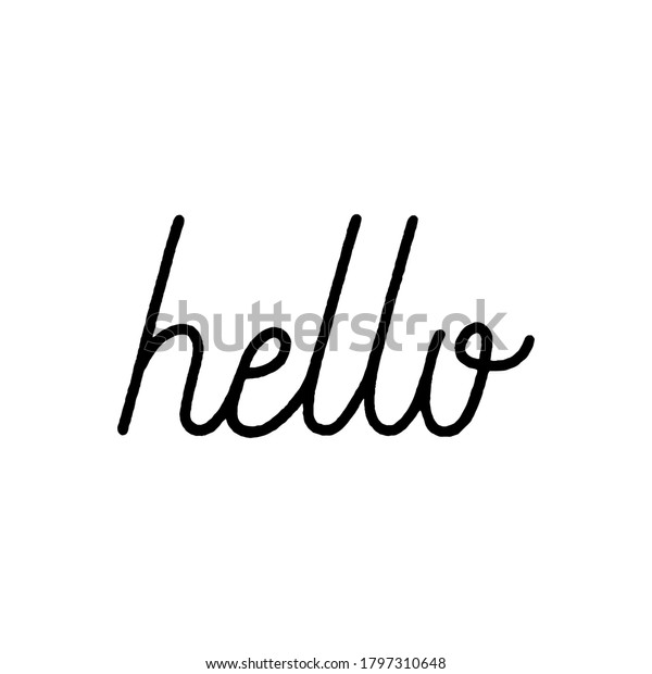 Hello Hand Lettering On White Background Stock Vector (Royalty Free ...