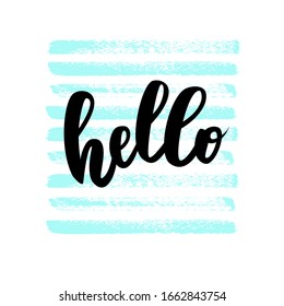 Hello Hand Lettering Text Greeting Card Stock Vector (Royalty Free ...
