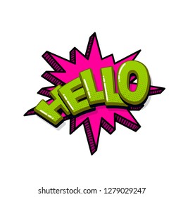 Vektor Stok Hello Hi Comic Text Sound Effects (Tanpa Royalti ...