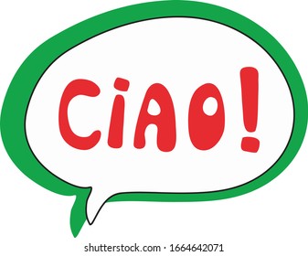 Hello Italian Language Cartoon Bubble Stock Vector (Royalty Free ...