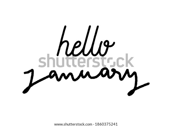 Hello January Hand Lettering On White Stock Vector (Royalty Free ...