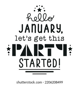 Hello January Party Vector Illustration Stock Vector (Royalty Free ...