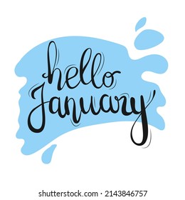 Hello January Vector January Month Bright Stock Vector (Royalty Free ...