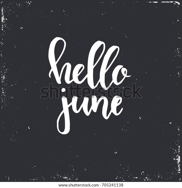 Hello June Inspirational Vector Hand Drawn Stock Vector (Royalty Free ...