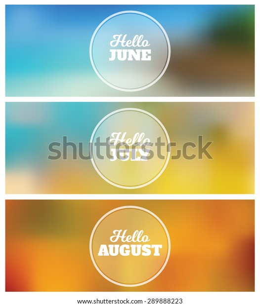 Hello June July August Summer Timeline Stock Vector (Royalty Free ...
