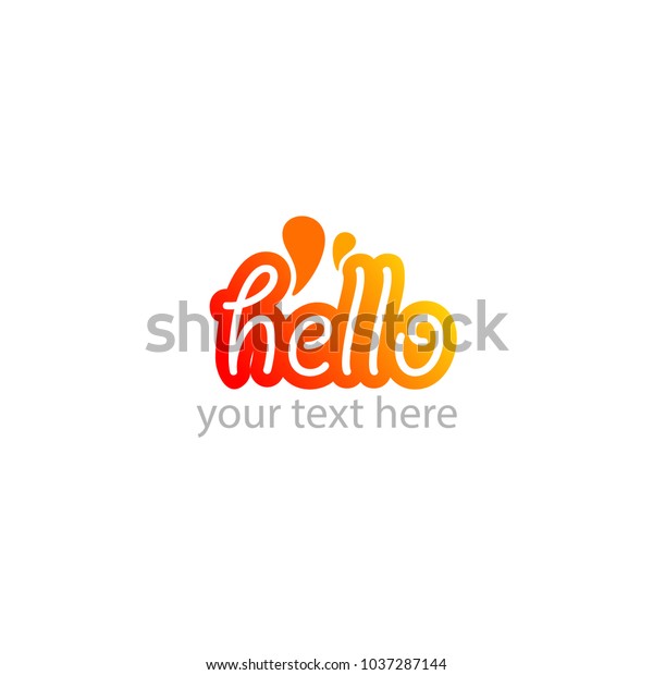 Hello Letter Design Template Yellow Fun Stock Vector (Royalty Free ...