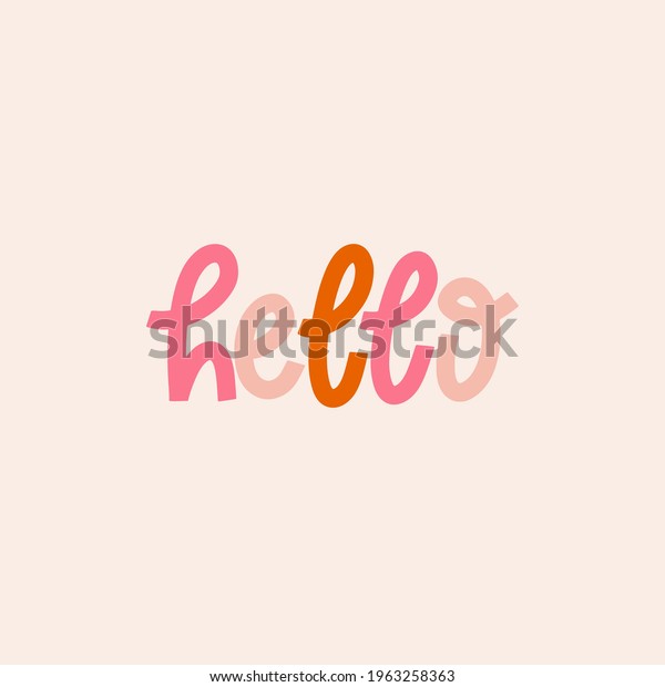 Hello Lettering Banner Poster Sticker Concept Stock Vector (Royalty ...