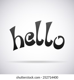 Hello Lettering Design Vector Illustration Stock Vector (Royalty Free ...