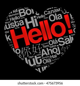 Hello Love Heart Word Cloud Different Stock Vector (Royalty Free ...