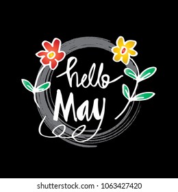 Hello May Greeting Card Stock Vector (Royalty Free) 1063427420 ...