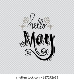 Hello May Hand Lettering Calligraphy Stock Vector (Royalty Free ...
