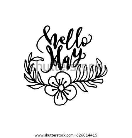 Hello May On White Background Hand Stock Vector (Royalty Free ...