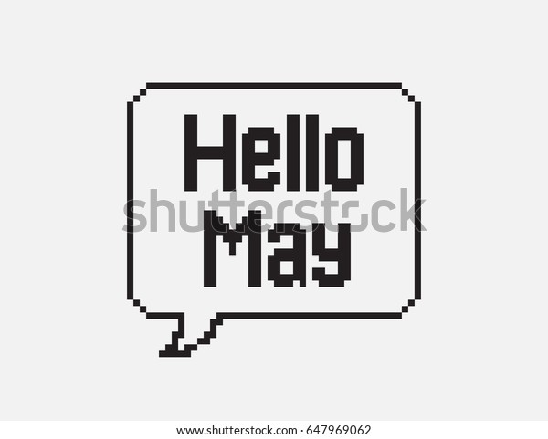 Hello May Pixel Art Lettering Typography Stock Vector (Royalty Free ...
