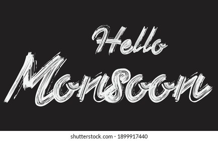 Hello Monsoon Brush Typography Phrase Script Stock Vector (Royalty Free ...