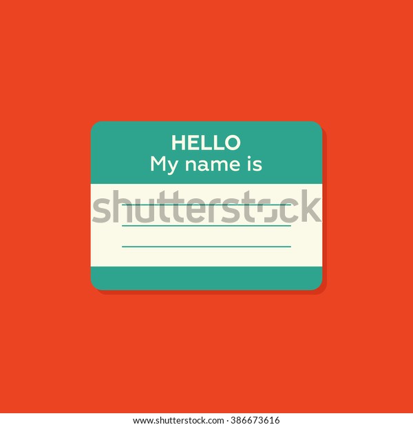 Hello My Name Card Label Sticker Stock Vector (Royalty Free) 386673616