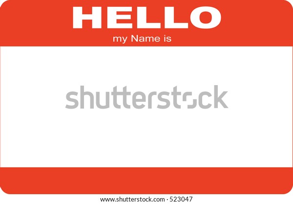 Hello My Name Name Card Stock Vector (Royalty Free) 523047