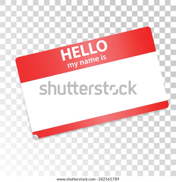 Vector de stock (libre de regalías) sobre Hola, me llamo. Sticker rojo ...