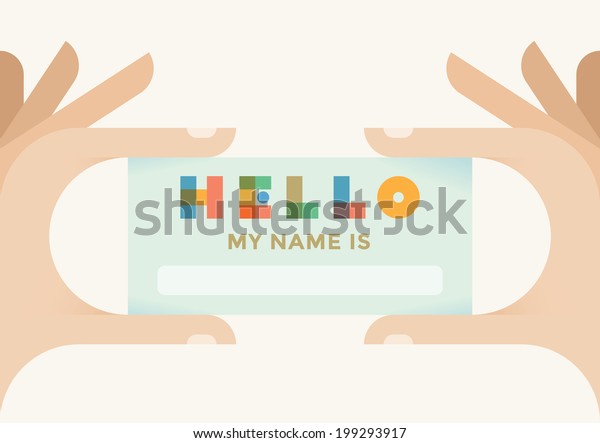 Hello My Name Sticker Personal Business Stock Vector (Royalty Free ...