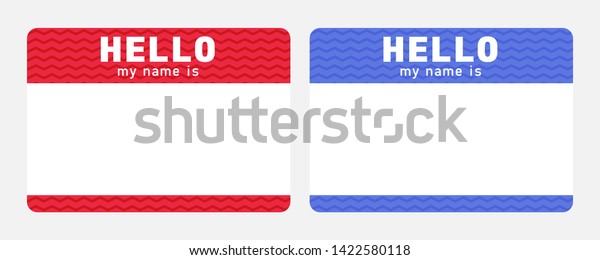 Hello My Name Sticker Red Blue Stock Vector (Royalty Free) 1422580118 ...