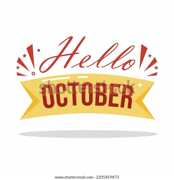 Hello October Banner Design Idea Stock Vector (Royalty Free) 2205859873 ...