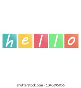 Hello On Colorful Background Stock Vector (Royalty Free) 1048695956 ...