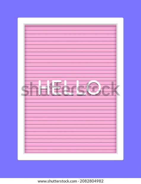 Hello Pink Letter Board Vector Background Stock Vector (Royalty Free ...