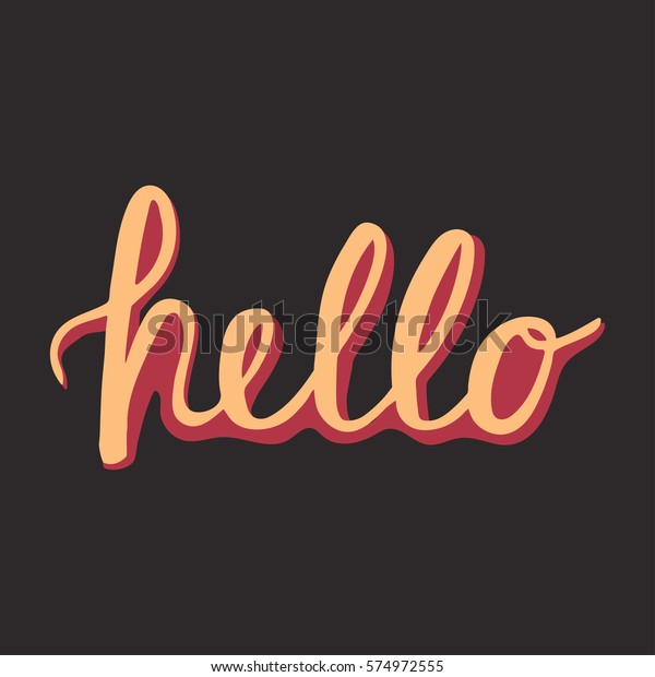 Hello Quote Hand Lettering Greeting Card Stock Vector (Royalty Free ...