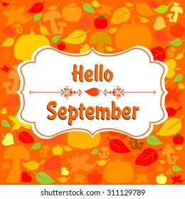Hello September Background Vector Illustration Stock Vector (Royalty ...