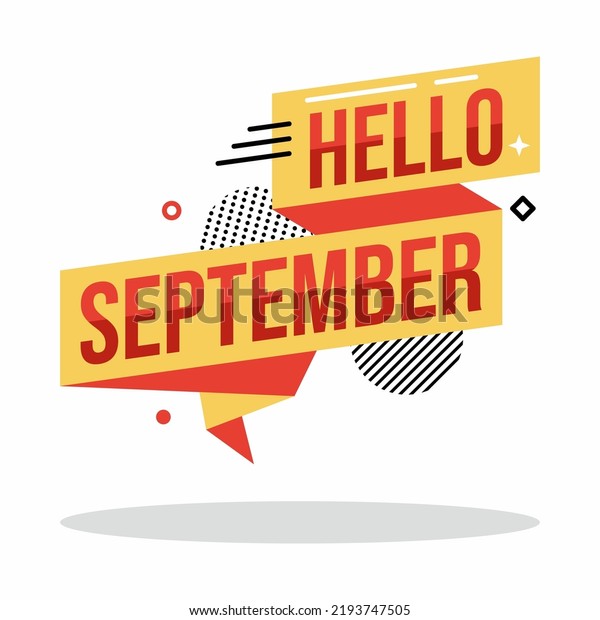 Hello September Banner Design Idea Stock Vector (Royalty Free ...