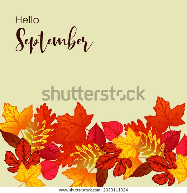Hello September Poster Design Stock Illustration Stock Vector (Royalty ...