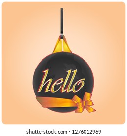 Hello Sign Door Yellow Bow Stock Vector (Royalty Free) 1276012969 ...