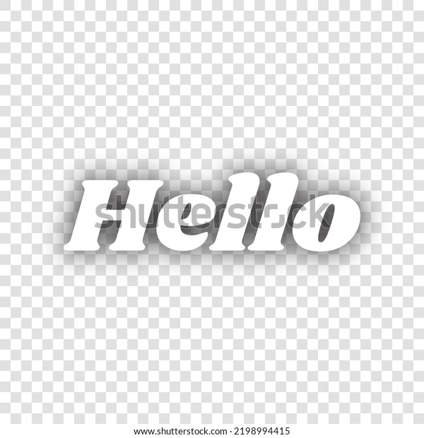 Hello Slogan White Icon Dropped Natural Stock Vector (Royalty Free ...