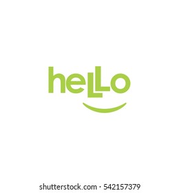 Hello Smile Greeting Logo Vector Stock Vector (Royalty Free) 542157379 ...