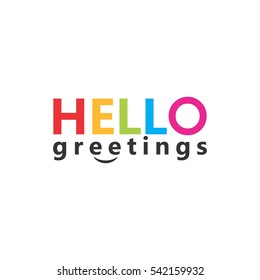 Hello Smile Greeting Logo Vector Stock Vector (Royalty Free) 542159932
